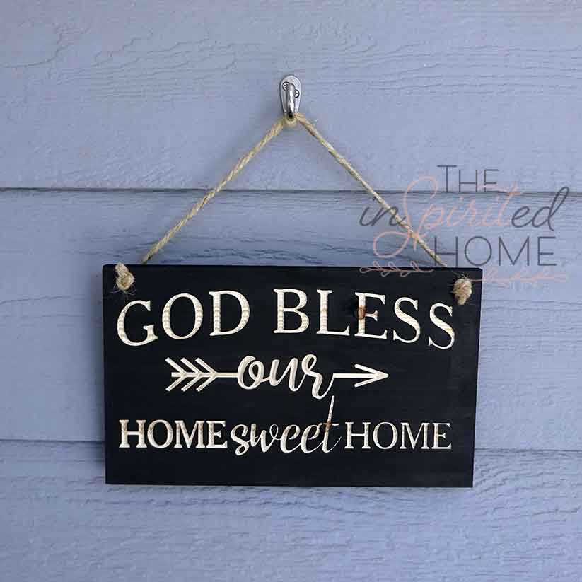 Scripture Wood Signs God Bless Our Home Sweet Home Porch Sign The