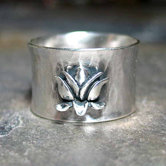 Lotus Ring In Sterling Silver The Silver Lotus Lavender Cottage Jewelry