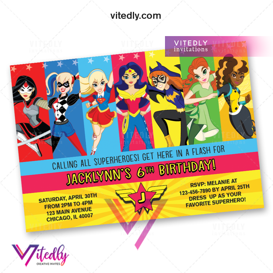 Dc Superhero Girls Invite Vitedly