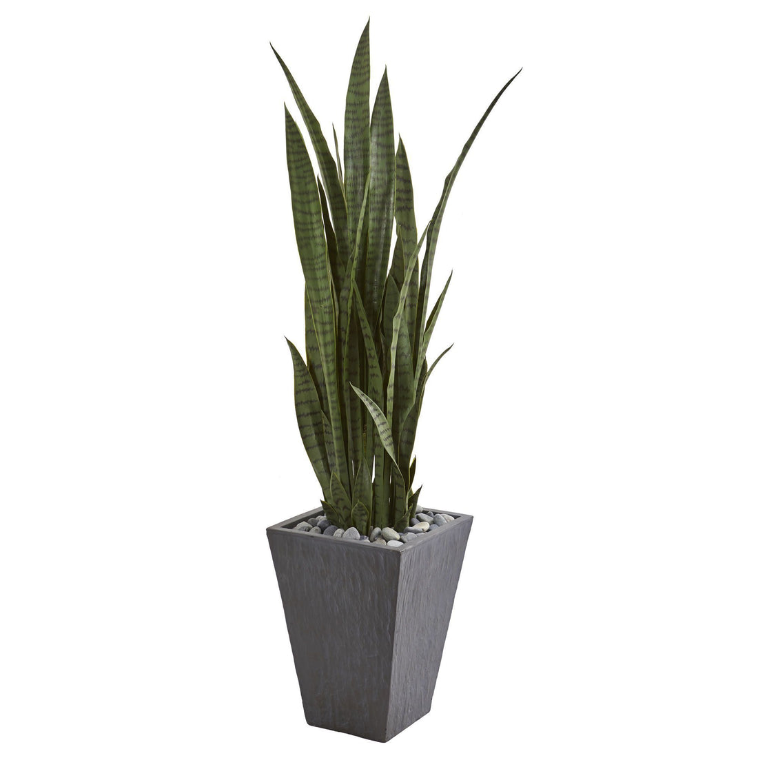 57” Sansevieria Artificial Plant In Slate Planter Nearly Natural