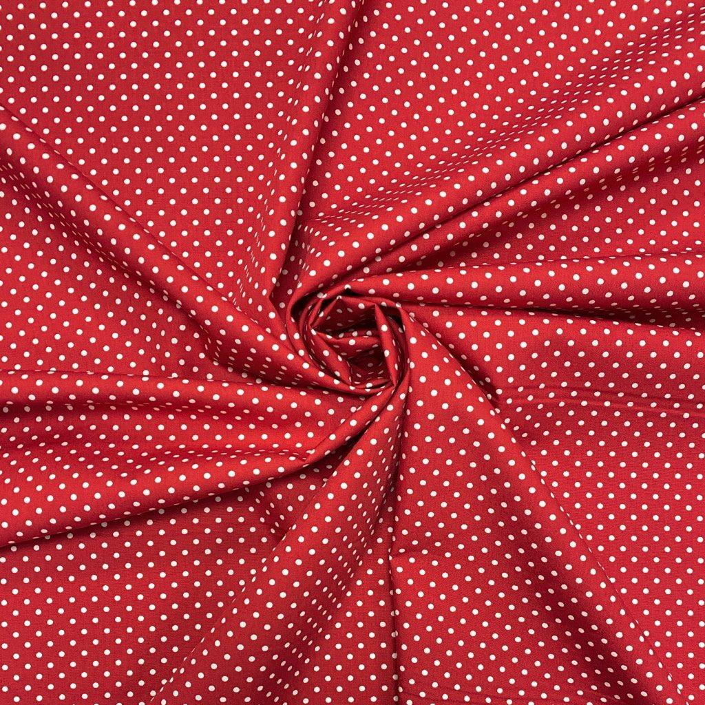 Polka Dot Rose And Hubble Cotton Poplin Fabric Pound Fabrics