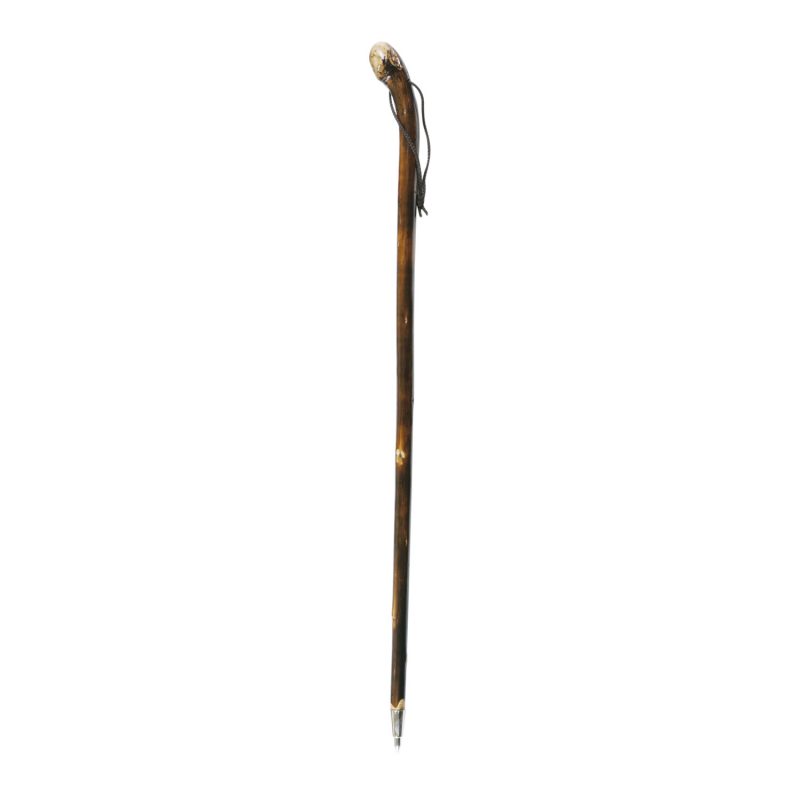 Solid Chestnut Wood Trekking Walking Stick Aid Cane Rustic Root Ball S