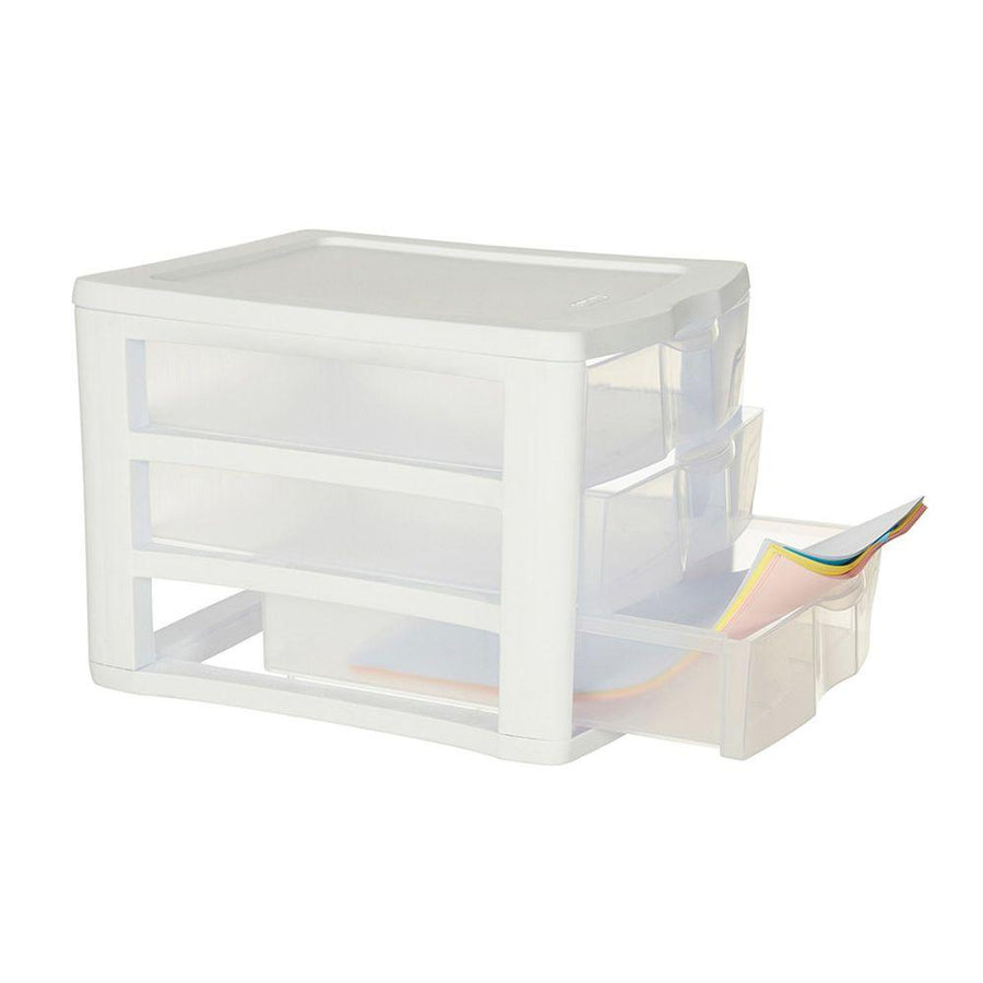 Sterilite 3 Drawer Clearview Drawer Unit White Soko And Co