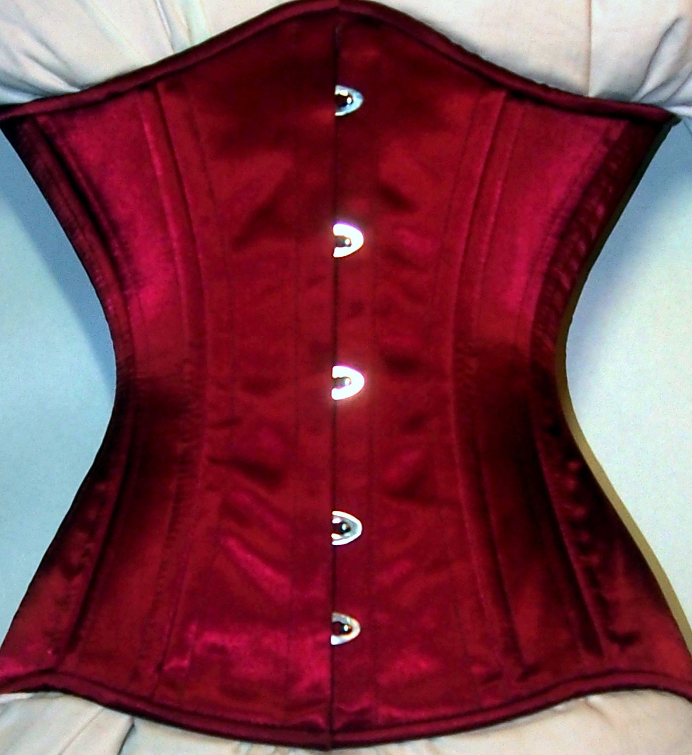 Real Double Row Steel Boned Underbust Corset From Satin Real Waist