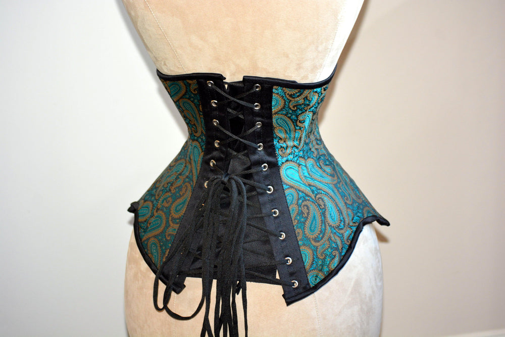 Steel Boned Underbust Corset From Green Brocade Made Personally For Yo