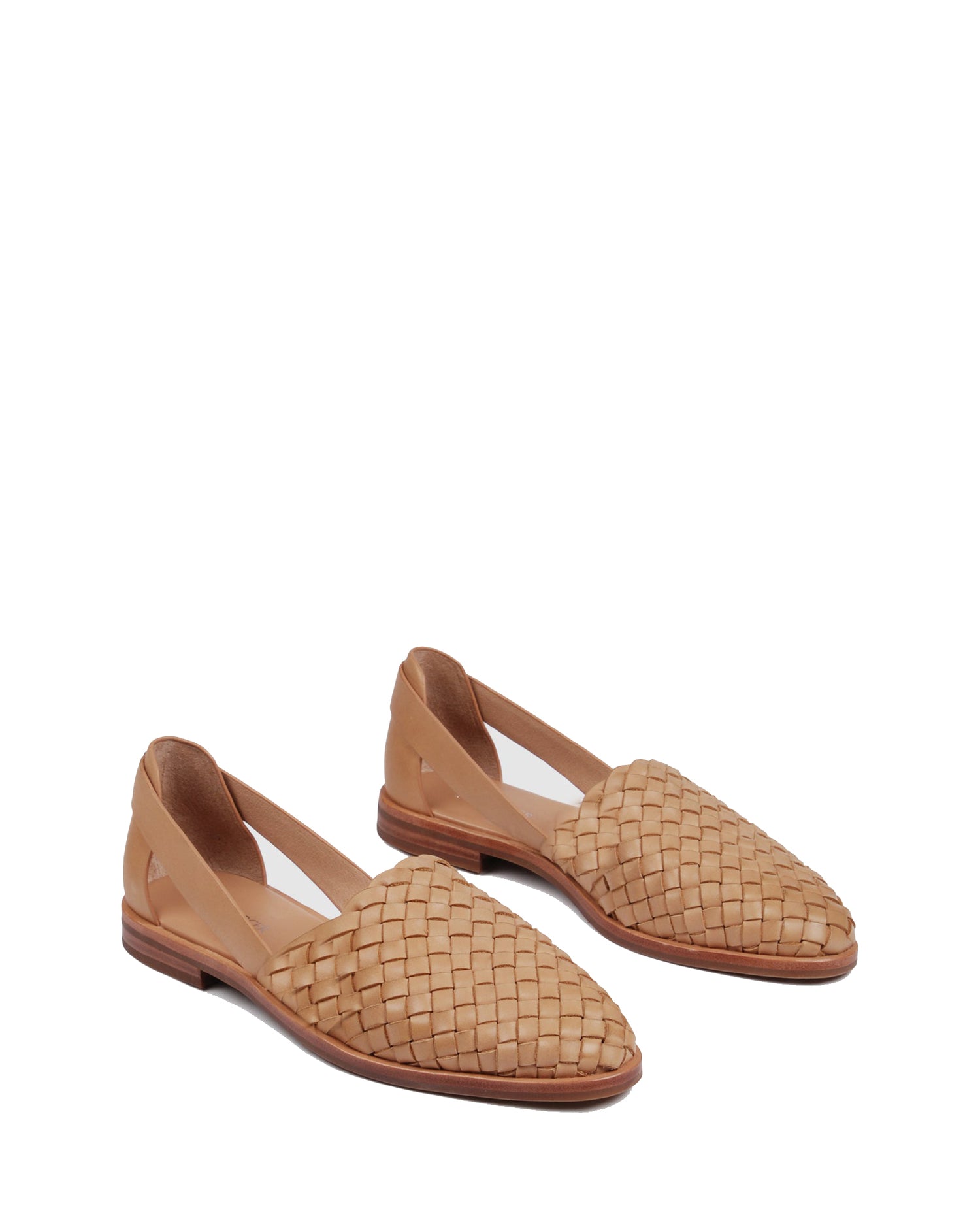 Beige Tan Braided Woven Leather Flats For Women The Royale Peacock