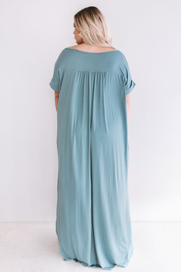 Just My Type T Shirt Maxi In Light Slate Curves • Impressions Online