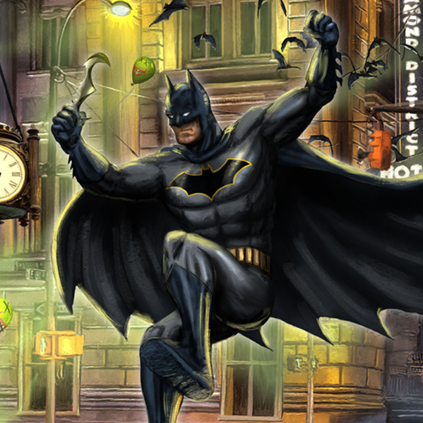 Batman Gotham City Dc Comics Art By Thomas Kinkade Studios