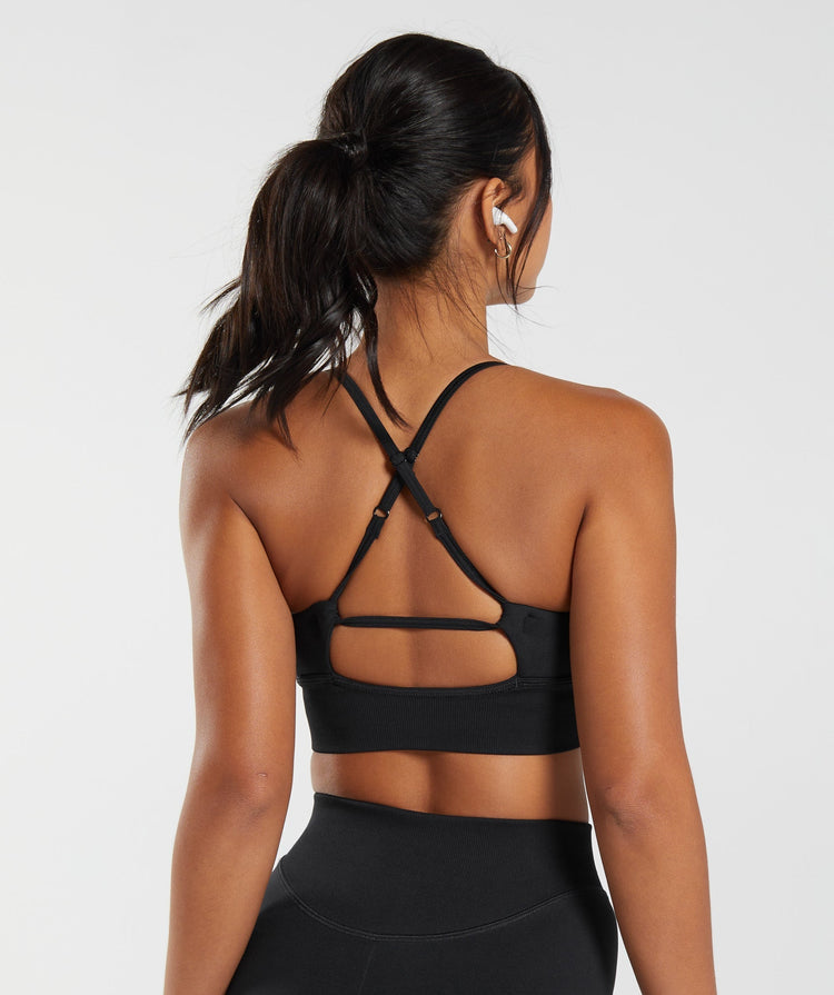 Gymshark Sweat Seamless Longline Sports Bra Black Gymshark