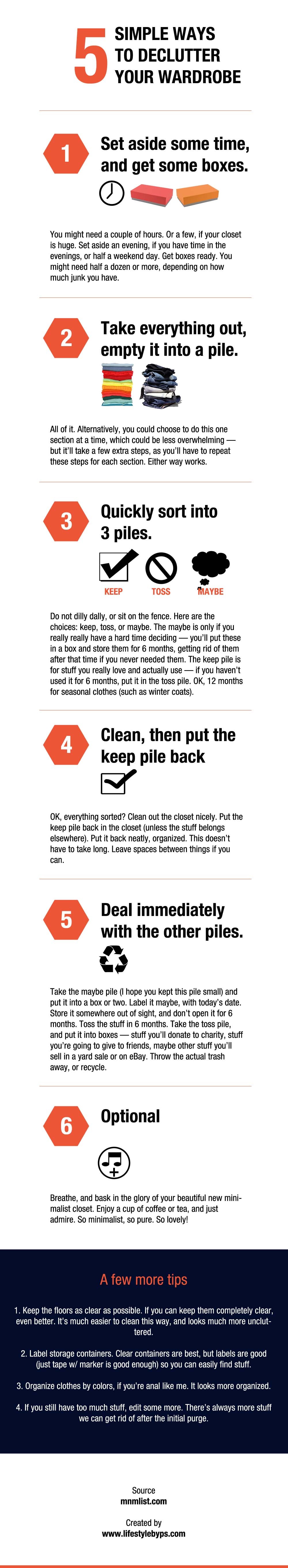 5 Simple Ways To Declutter Your Wardrobe Infographic