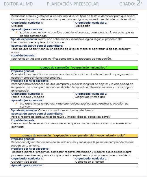 Lista 99 Foto Planeacion De Preescolar Lenguaje Y Comunicacion Segundo