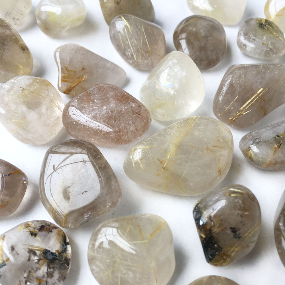 Rutilated Quartz Tumbled Pocket Stone Illuminated Living Llc