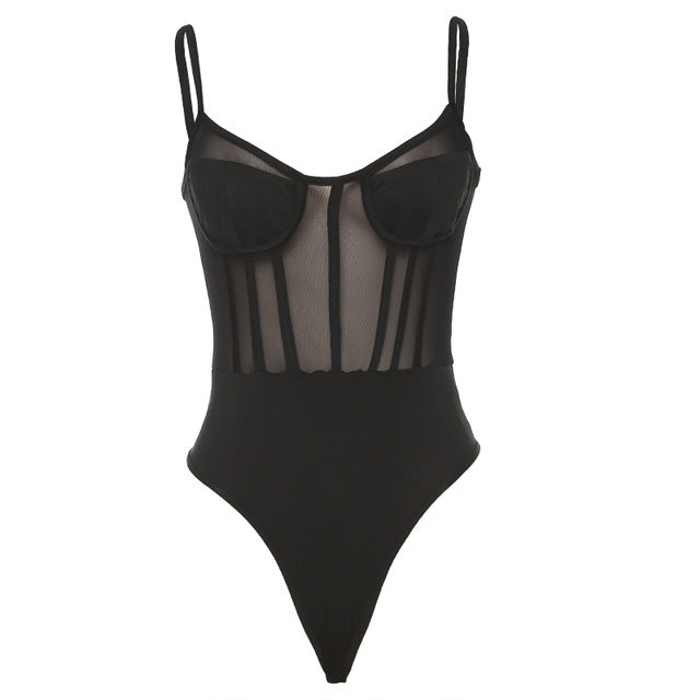 Mesh Corset Bodysuit Mussecco