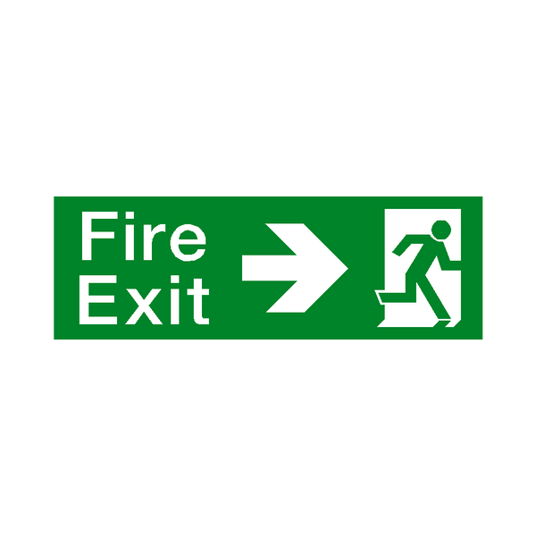 Arrow Right Fire Exit Sign Safety Uk