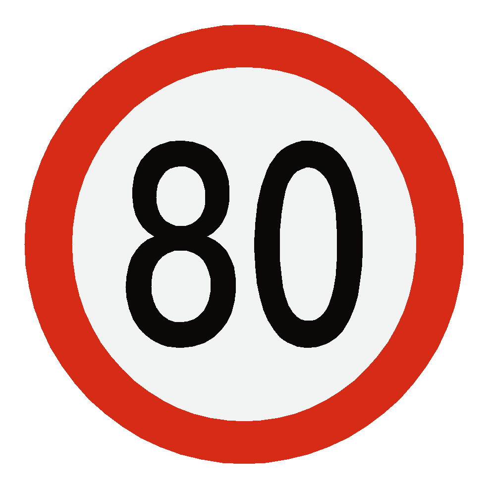 European 80 Kmh Speed Limit Sticker Safety Uk