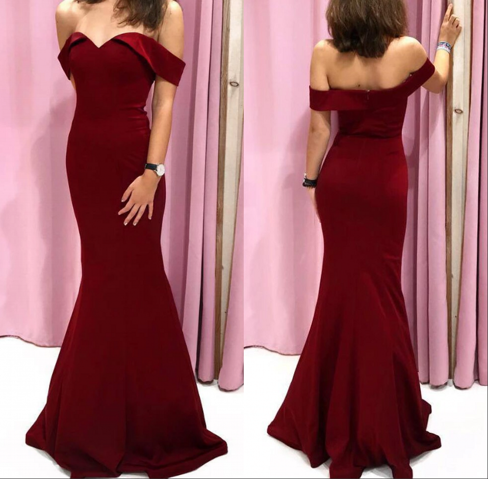 Sexy Burgundy Mermaid Prom Dresses Long Evening Gowns Mychicdress