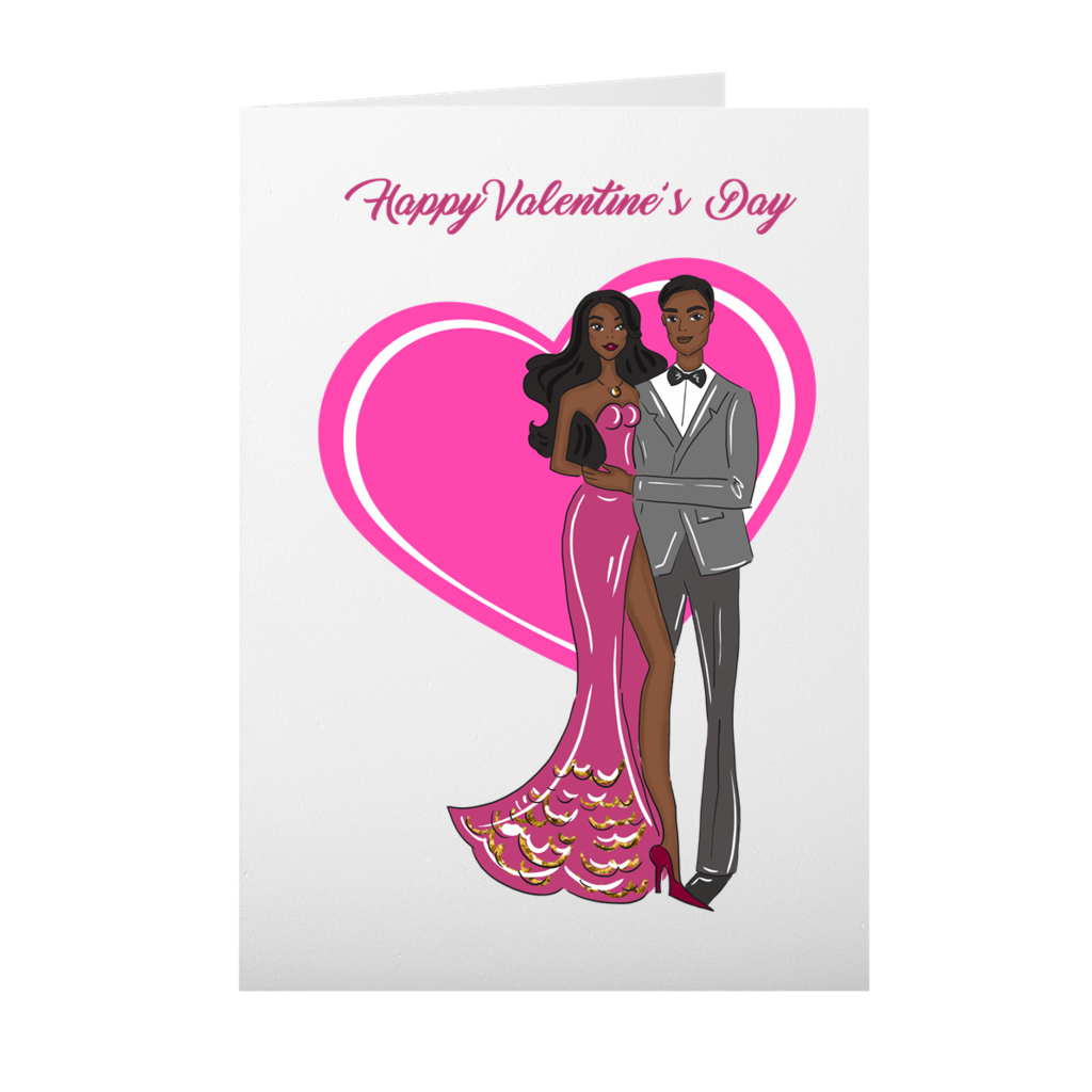 African American Valentines Day Card Fashionable Couple A Perfect