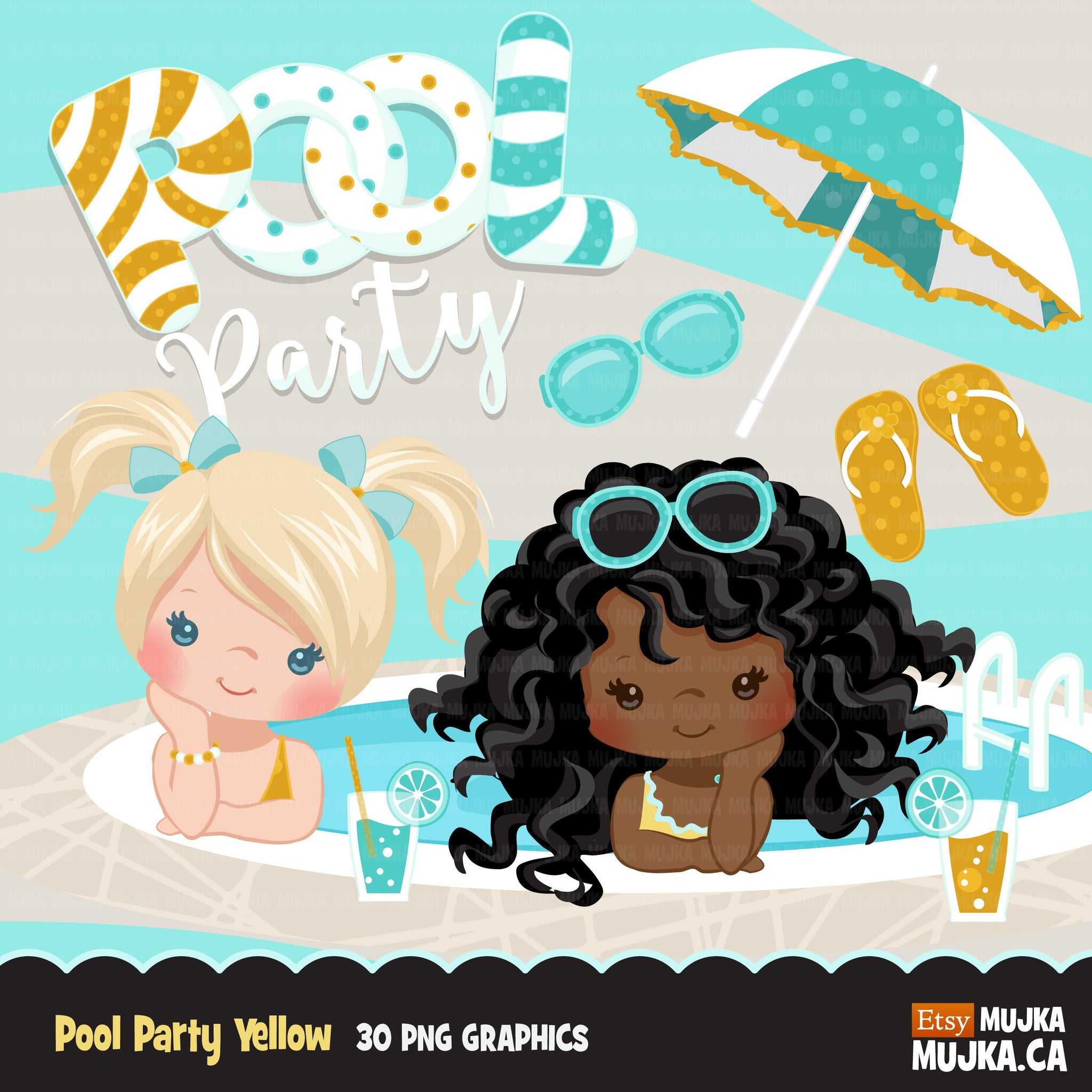 Pool Party Clipart For Girls Summer Mujka Cliparts