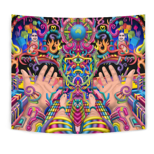 Dmt Art Spirit Molecule Psychedelic Wall Tapestry Ayjay Art