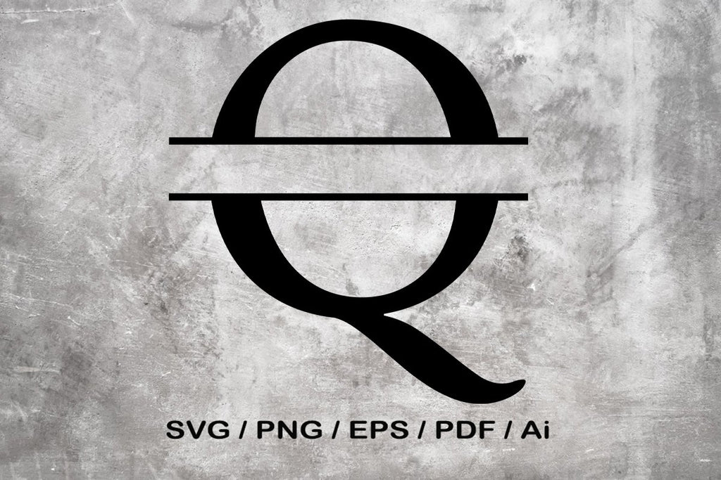 Split Letter Svg Letter Q Svg Split Monogram Svg Split Frame