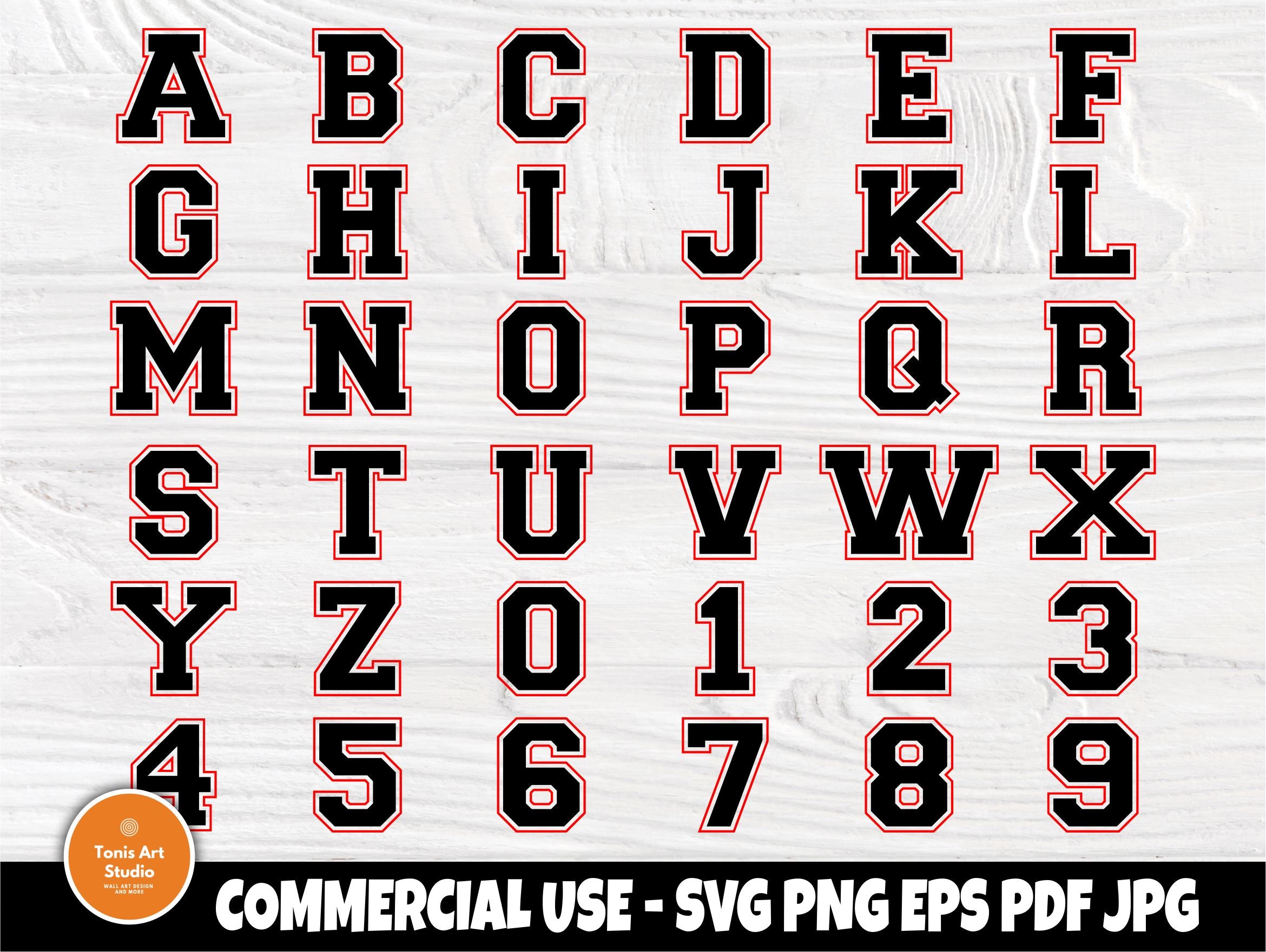 Varsity Font Svg College Font Svg Varsity Alphabet Svg Svg Cut Files