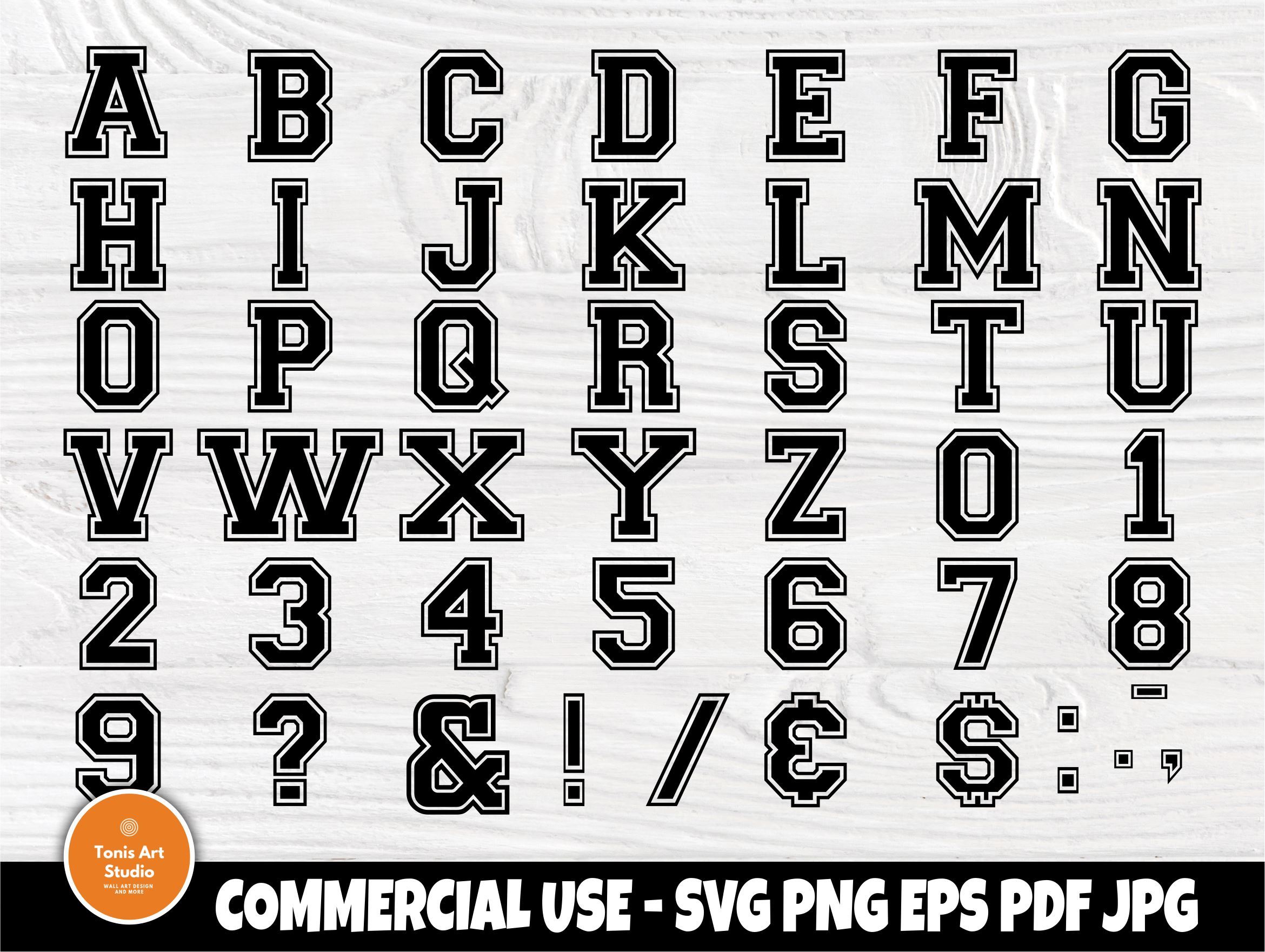 Varsity Font Svg College Font Svg Varsity Alphabet Svg College Alphabet