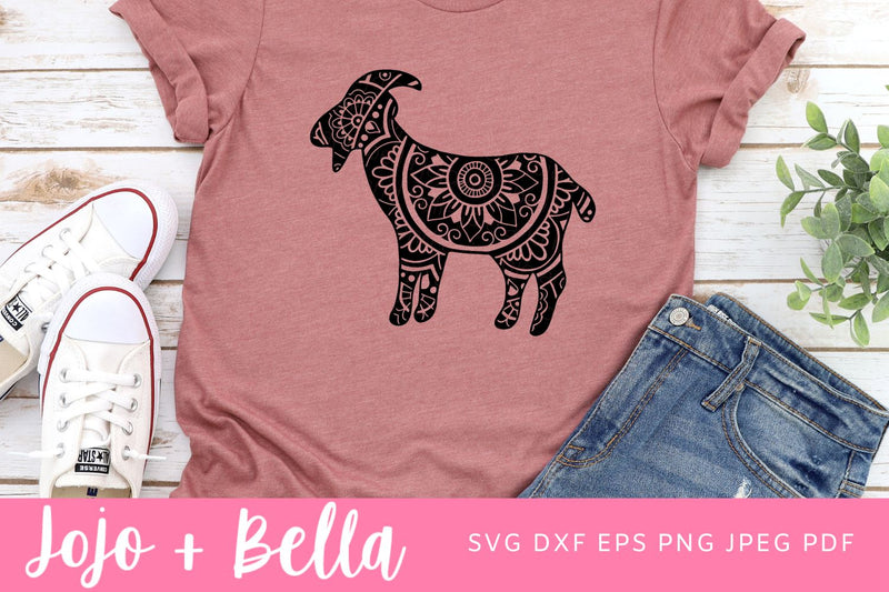 Mandala Goat Svg Zentangle Goat Svg Patterned Goat Svg Goat Svg File