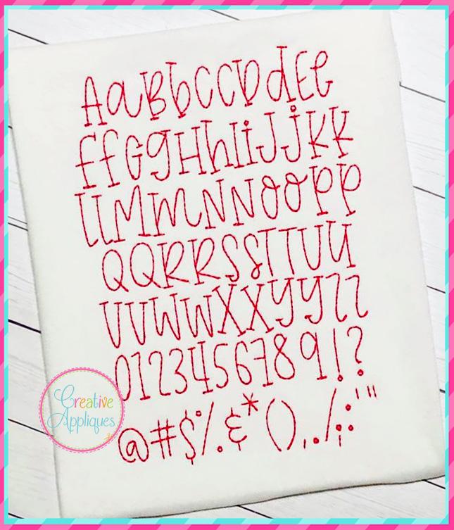 Farmhouse Lemonade Floss Stitch Embroidery Font So Fontsy