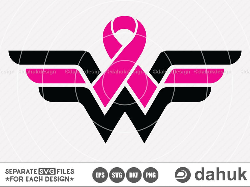 Fight Cancer Svg Fight Cancer Ribbon Svg Wonder Woman Cancer Ribbon