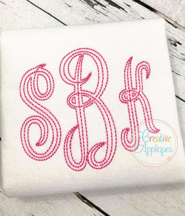 Floss Stitch Empire Monogram Embroidery Font Small So Fontsy