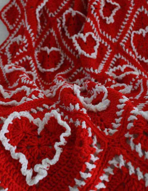 Ruffled Hearts Afghan Crochet Pattern Maggies Crochet