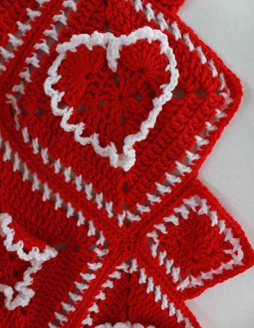 Ruffled Hearts Afghan Crochet Pattern Maggies Crochet