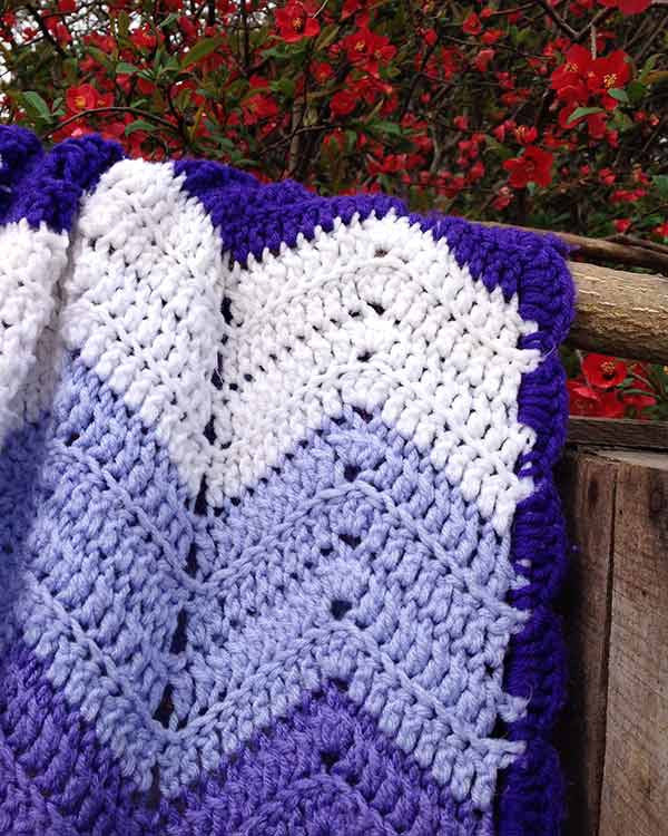 Purple Mountains Majesty Ripple Afghan Crochet Pattern Maggies Crochet