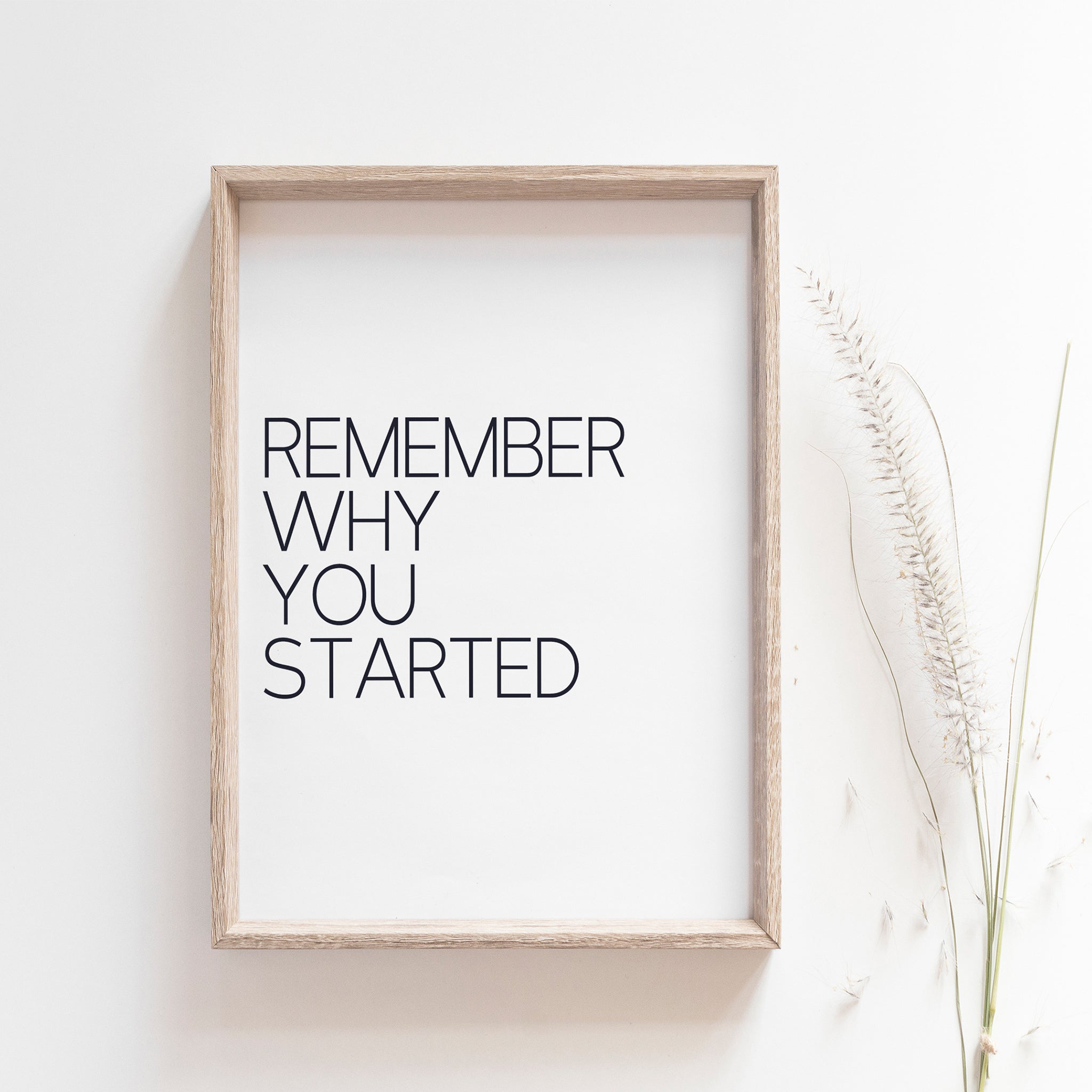 Remember Why You Started Inspirational Quote Wall Poster