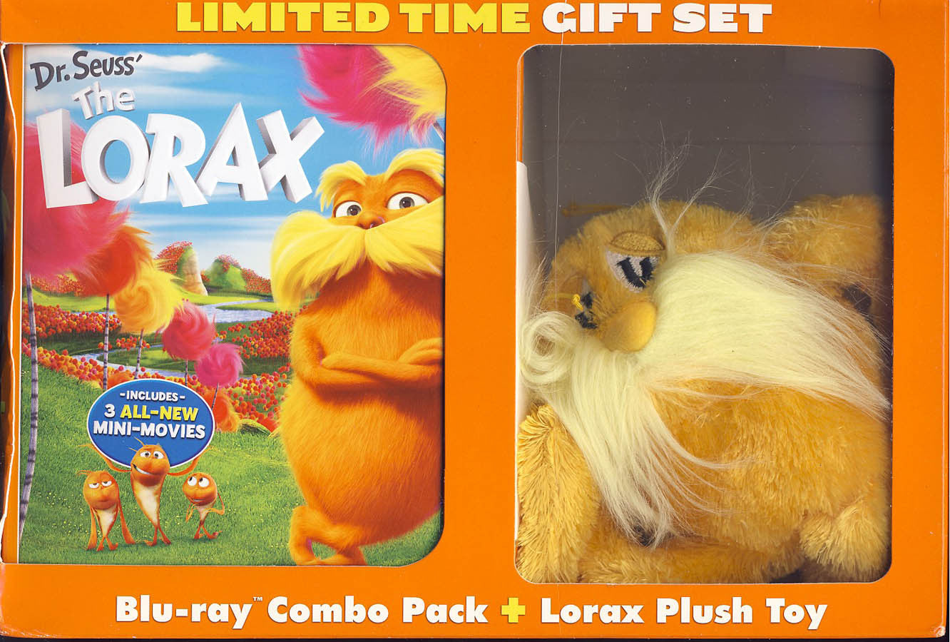 Dr Seuss The Lorax Blu Raydvddigital Copyuv With Plush Toy Blu Ray