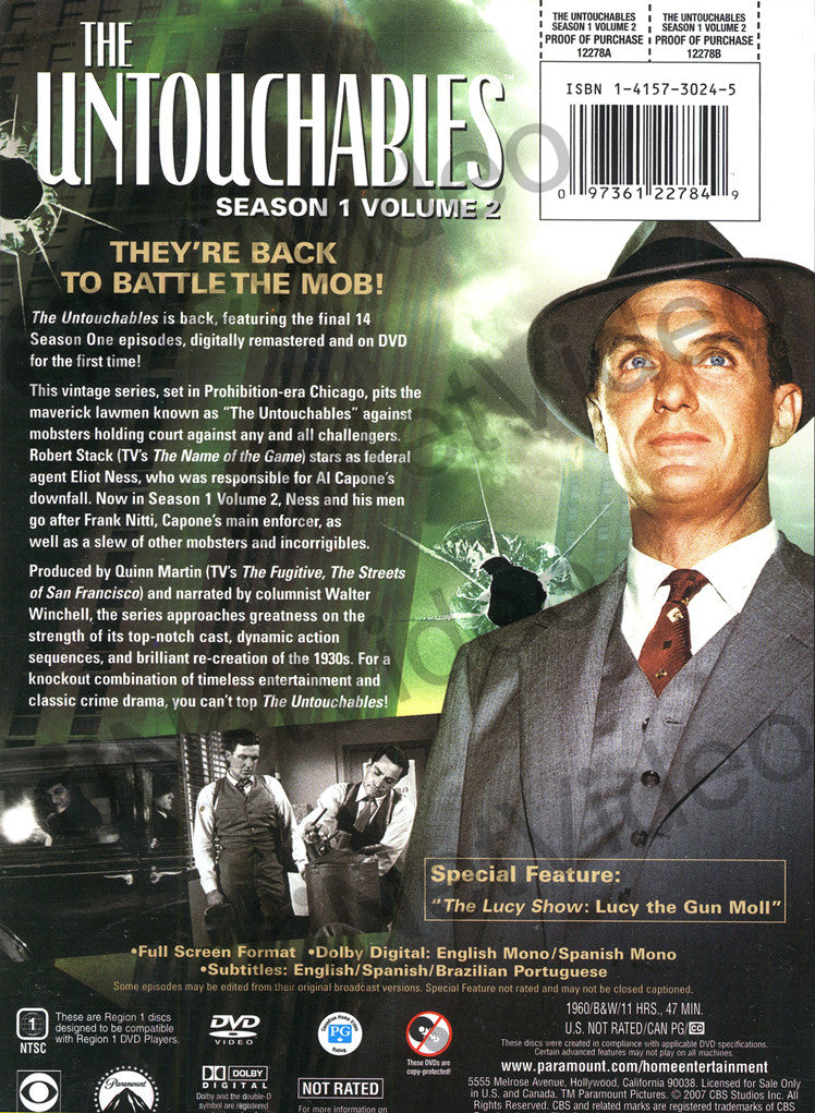 The Untouchables Season 1 Vol 2 Boxset On Dvd Movie