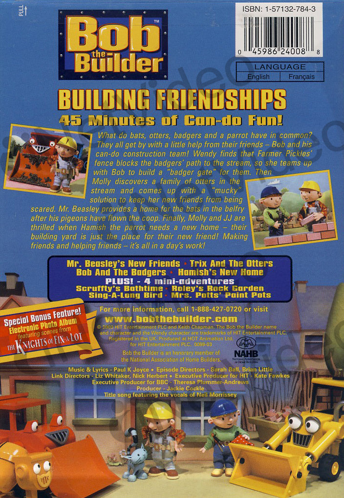 Bob The Builder Building Friendships On Dvd Movie