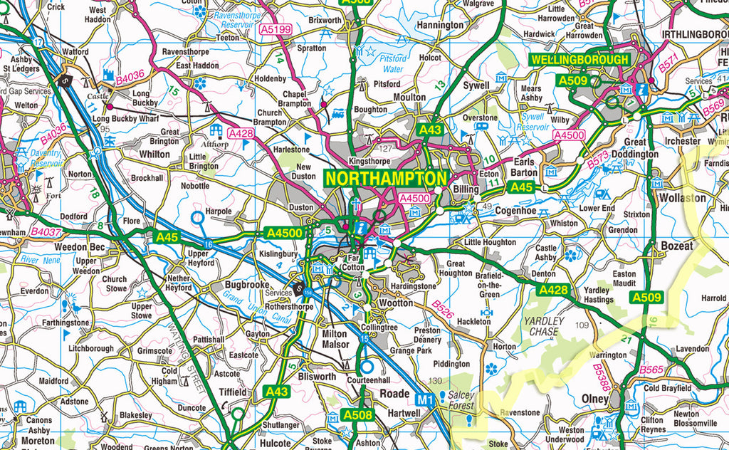 Northamptonshire County Map I Love Maps