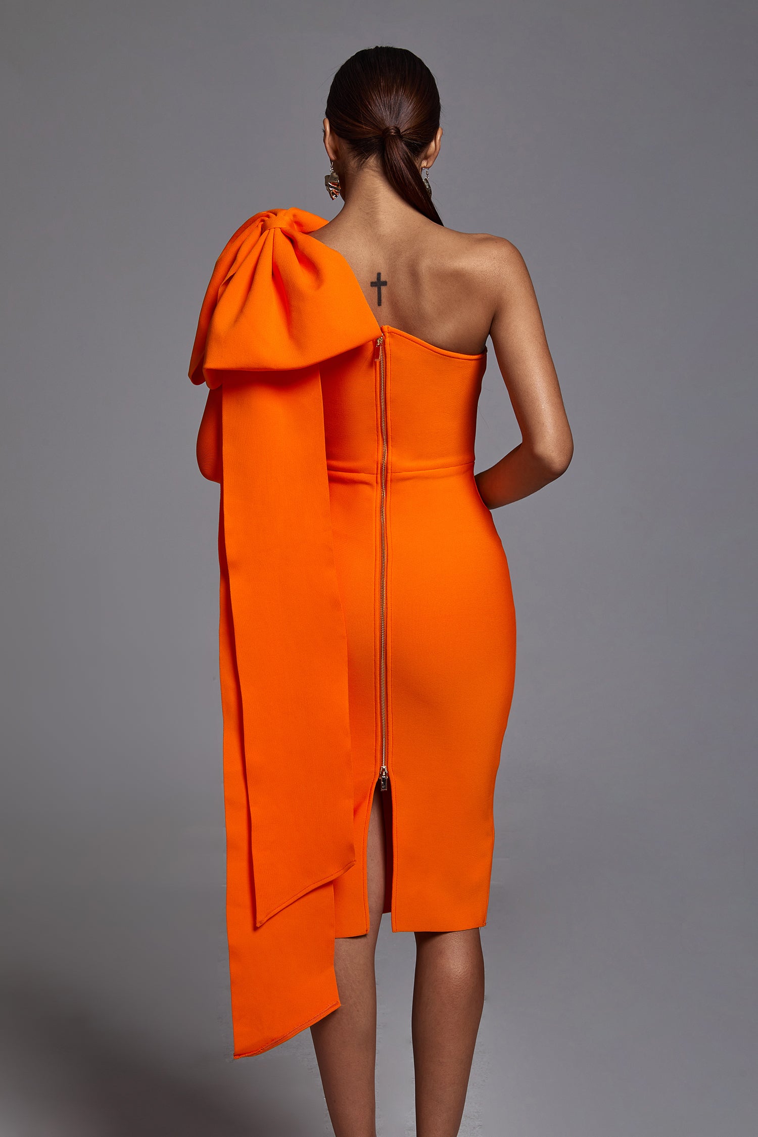 Abbey Orange One Shoulder Bandage Dress Sexy Wardrobe Choice