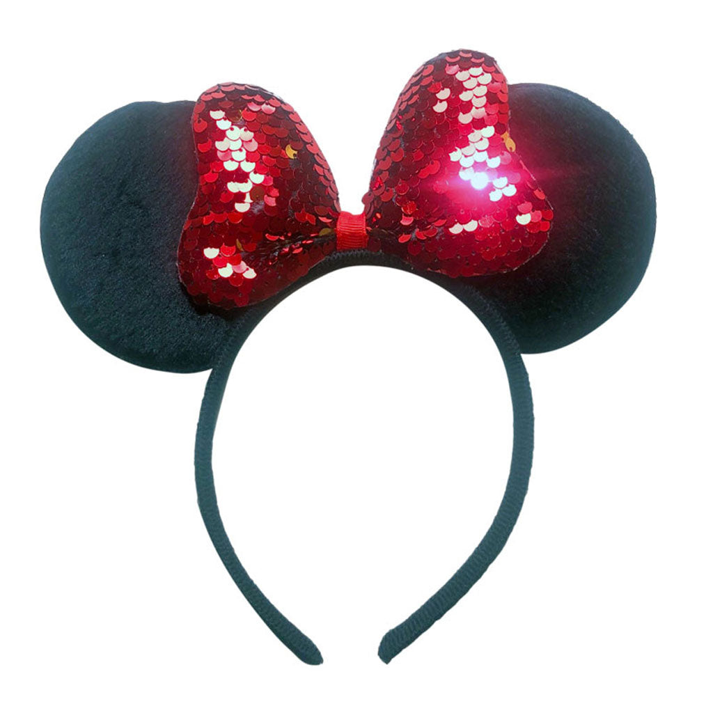 Red Sequined Minnie Mouse Ears Simply Party Supplies