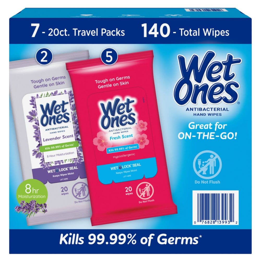 Wet Ones Antibacterial Hand Wipes Fresh Scentlavender 20 Ct 7 Pk