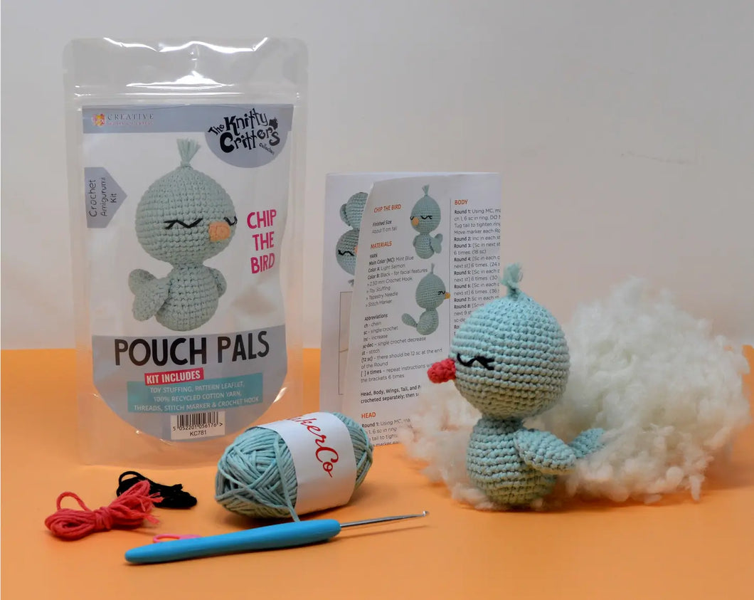 Knitty Critters Pouch Pals Colin The Chick Crochet Kit Love From Beth