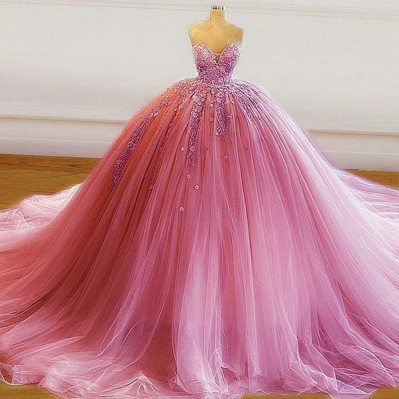 Sexy Pink Prom Dress Ball Gown Sweet 16 Dresses Party Gowns Fg903