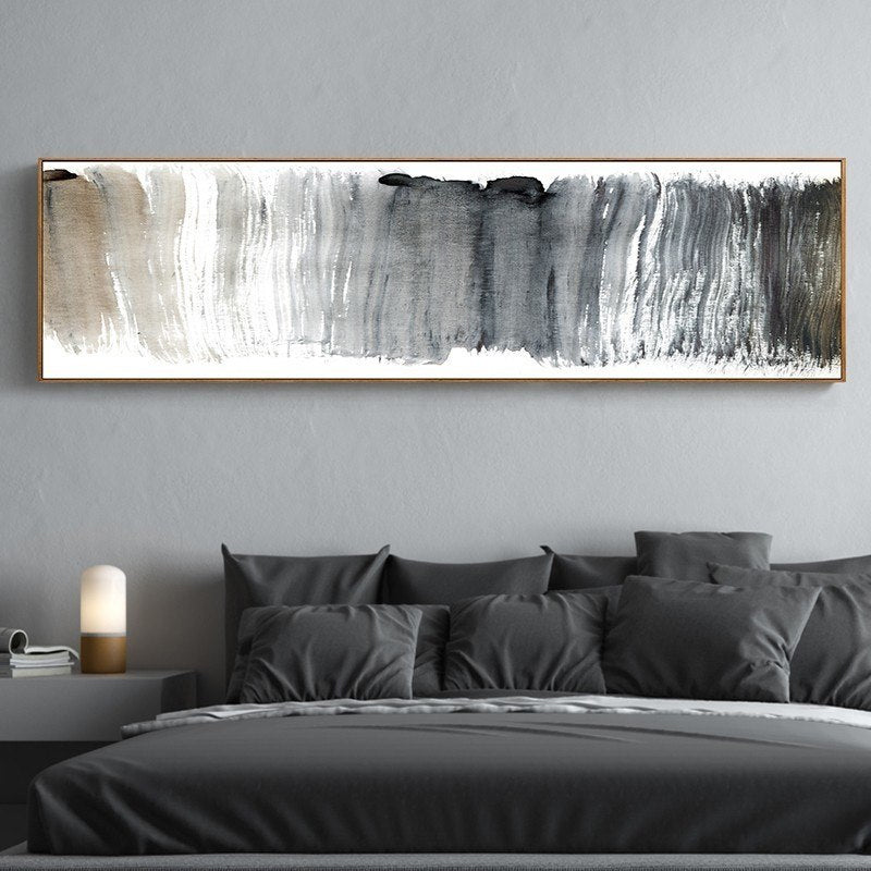 Abstract Shades Of Gray Wide Format Black White Wall Art Fine Art Canv