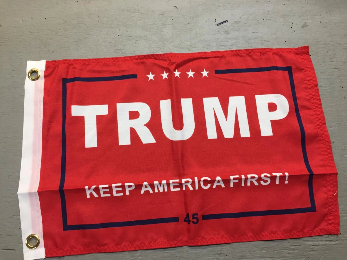 Trump 2020 Keep America First Red Campaign Flags 12x18 Inches 100d Rou