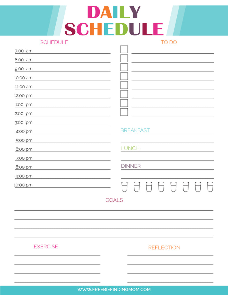 Hourly Schedule Template Freebie Finding Mom