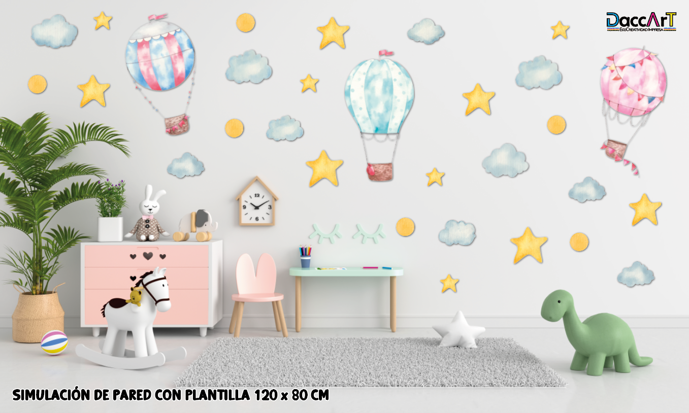 Dibujos De Globos Aerostaticos Infantiles Vinil Infantil Decorativo