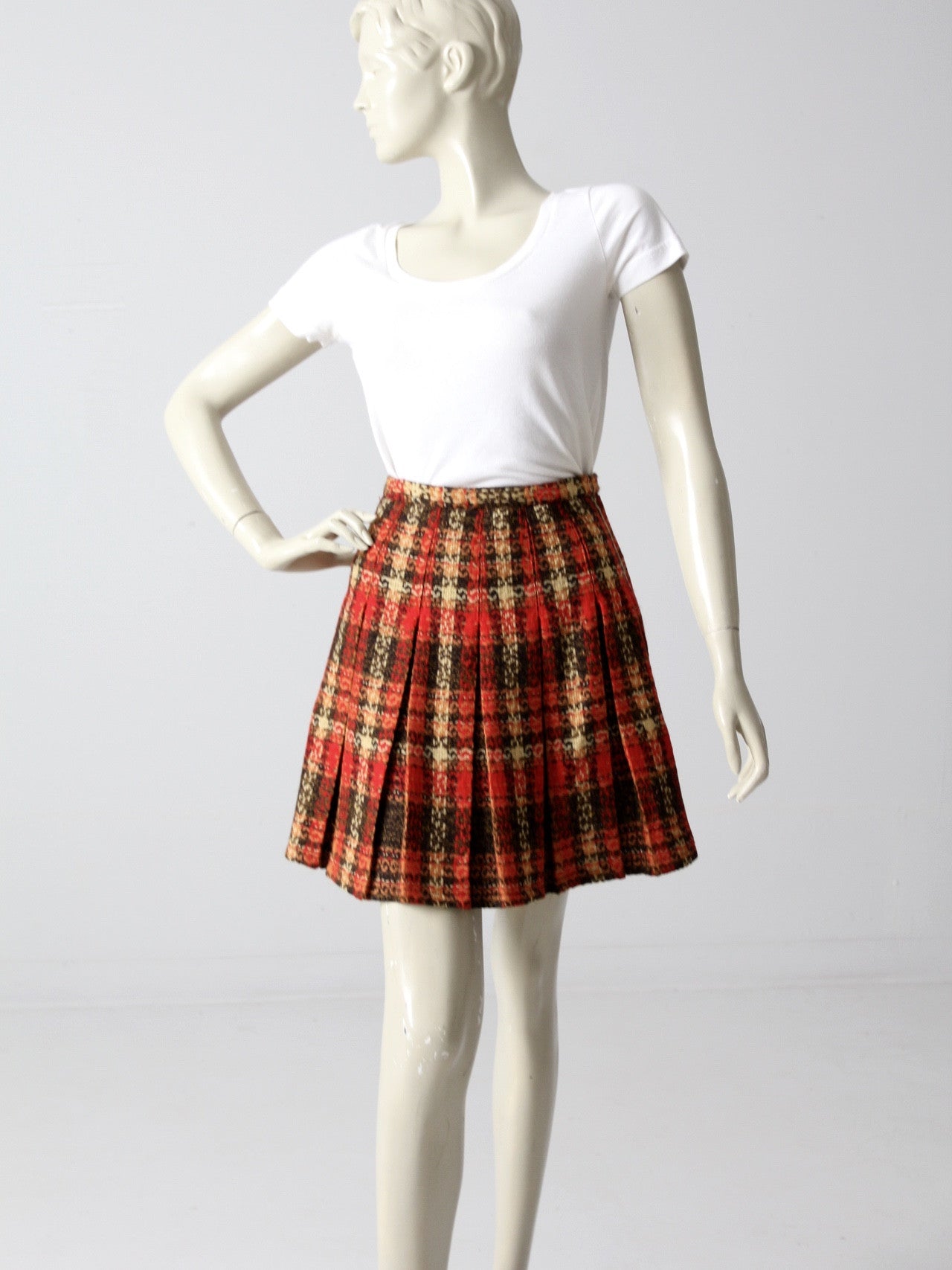 Vintage 1960s Plaid Mini Skirt 86 Vintage