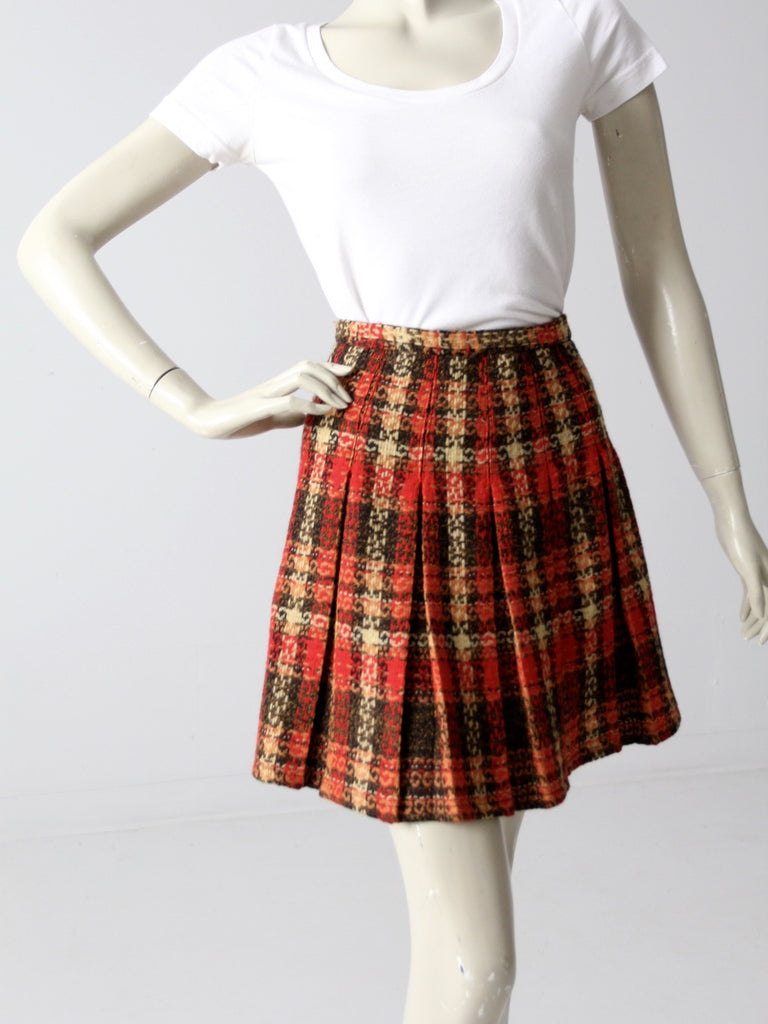 Vintage 1960s Plaid Mini Skirt 86 Vintage