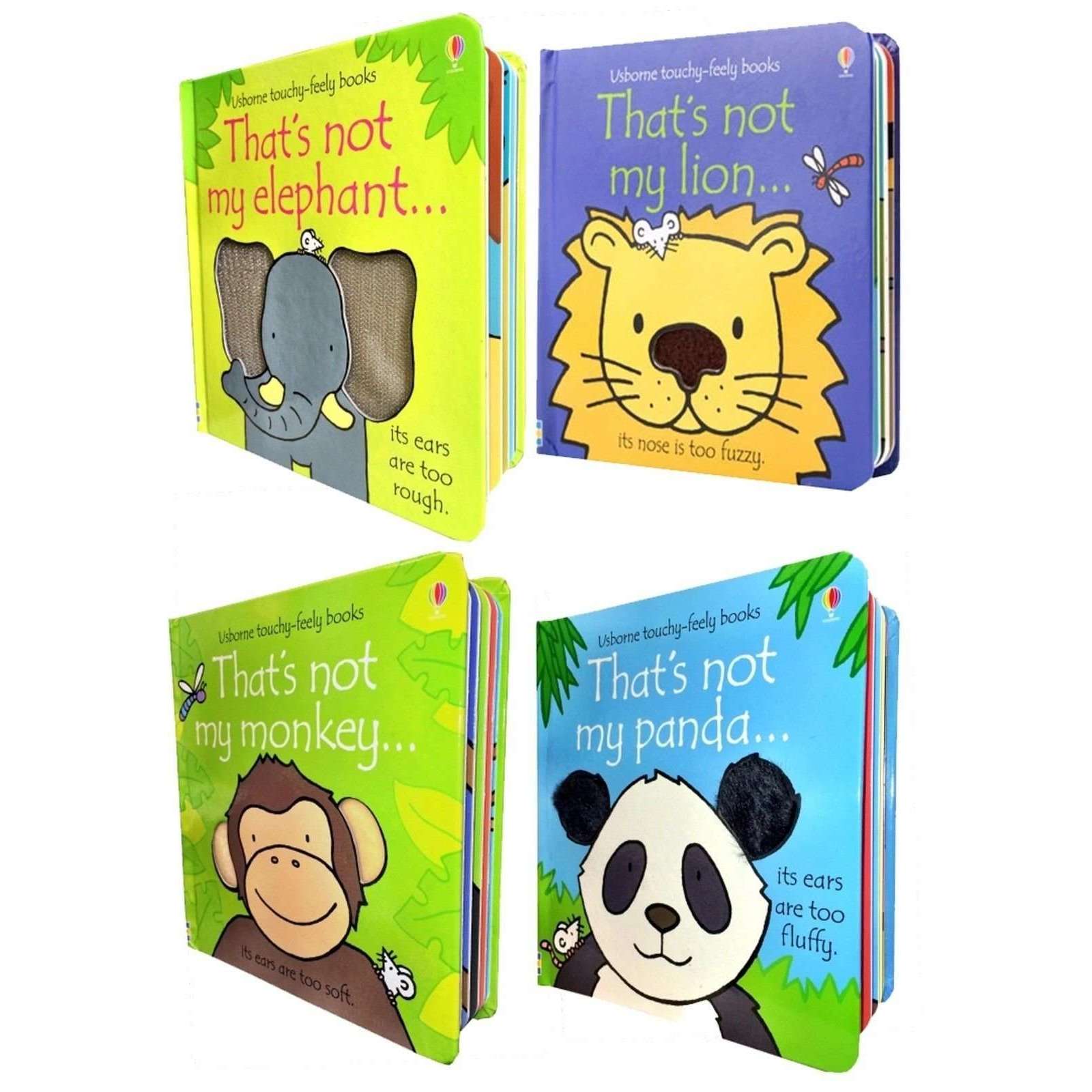 Usborne Touchy Feely Wild Animals Collection 4 Books Boxed Set Thats N